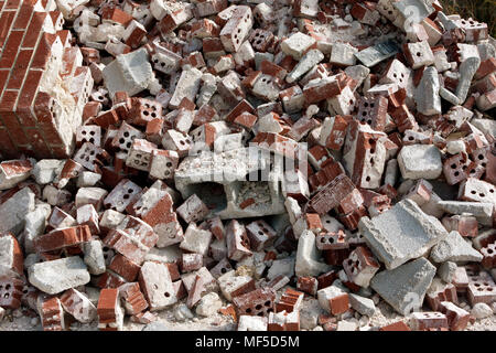 Pile of broken cinder blocks Stock Photo - Alamy