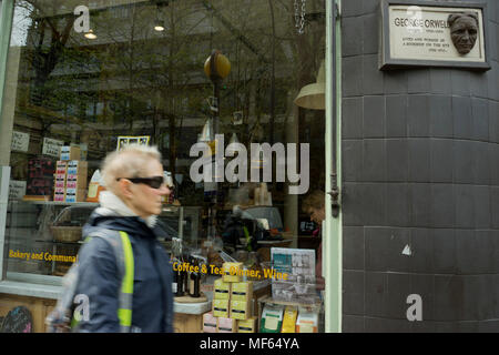 Plaque dedicated to George Orwell on the site of the former Booklover's ...