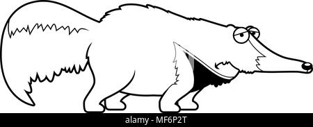 A cartoon illustration of an anteater looking sad Stock Vector Image ...