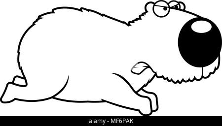 A cartoon illustration of a capybara angry and running Stock Vector ...