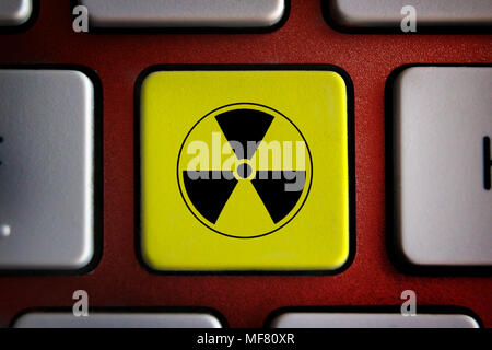 Nuclear radioactive symbol printed on keyboard button Stock Photo - Alamy