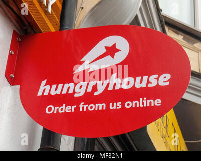 hungryhouse Hungry House sign outside a take away restaurant. Order ...