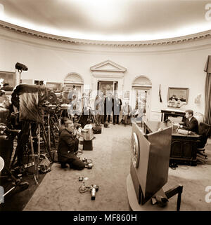 President John Kennedy television address on Civil Rights. In front of ...