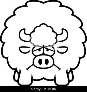 A cartoon illustration of a bison looking sad Stock Vector Image & Art ...