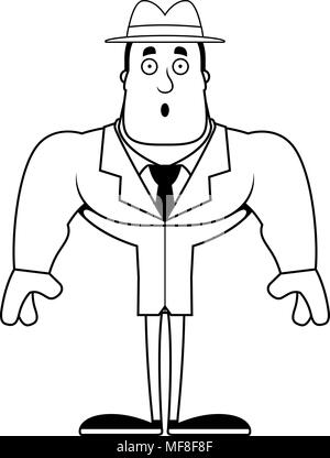 A cartoon illustration of a detective looking surprised Stock Vector ...