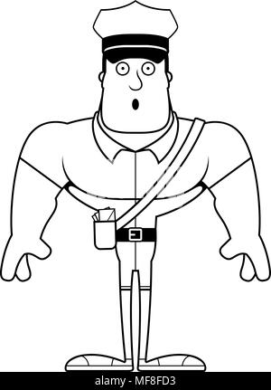 A cartoon illustration of a mailman looking surprised Stock Vector ...