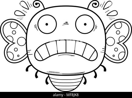 A cartoon illustration of a butterfly looking scared Stock Vector Image ...