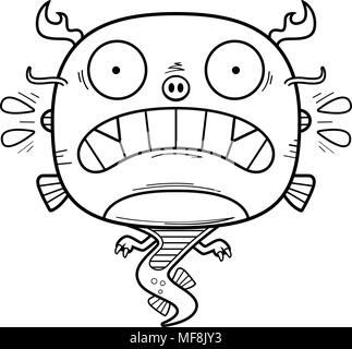 A cartoon illustration of a dragon looking scared Stock Vector Image ...
