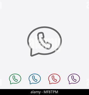 Phone handset in speech bubble. Messenger icon isolated on background ...