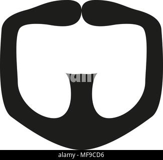 Goatee icon. Black background with white. Vector illustration Stock ...
