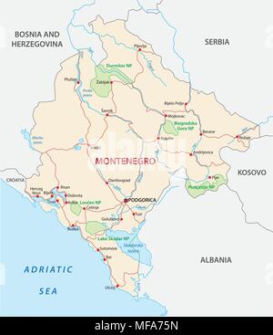 Podgorica vector map. Detailed map of Podgorica city administrative ...