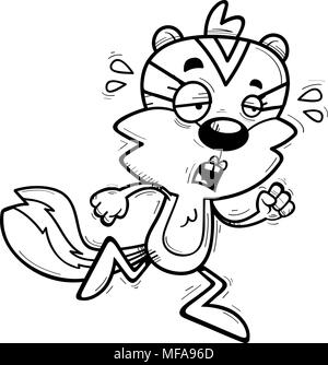 A cartoon illustration of a female chipmunk running Stock Vector Image ...