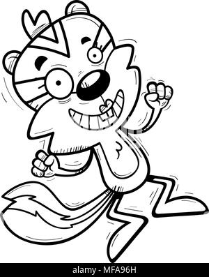 A cartoon illustration of a female chipmunk jumping Stock Vector Image ...