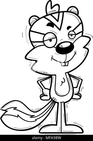 A cartoon illustration of a male chipmunk looking confident Stock ...