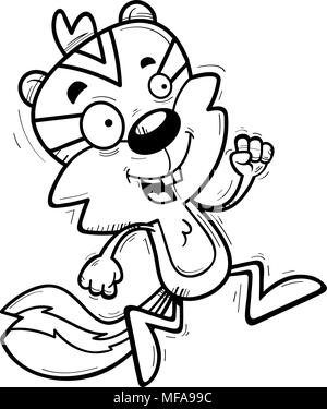 A cartoon illustration of a male chipmunk running Stock Vector Image ...