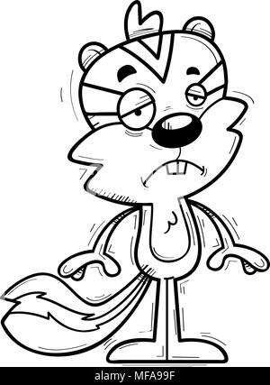 A cartoon illustration of a male chipmunk looking angry and pointing ...