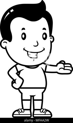 A cartoon illustration of a boy giving a presentation Stock Vector ...
