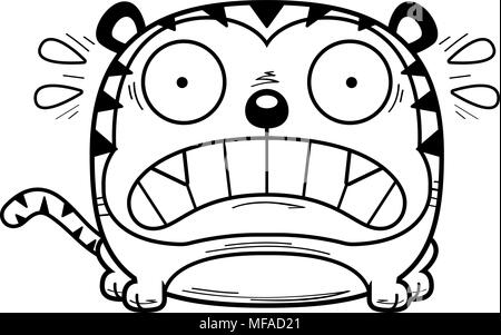 A cartoon illustration of a tiger looking scared Stock Vector Image ...