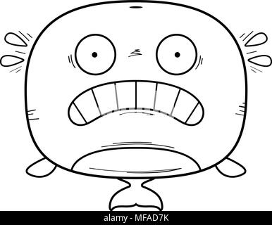 A cartoon illustration of a whale looking scared Stock Vector Image ...