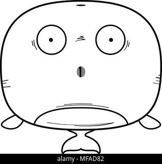A cartoon illustration of a whale looking scared Stock Vector Image ...