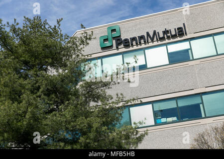 A logo sign outside of the headquarters of The Penn Mutual Life ...