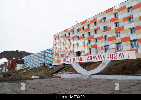 Historic communistic statue saying "Our goal - communism" in ...