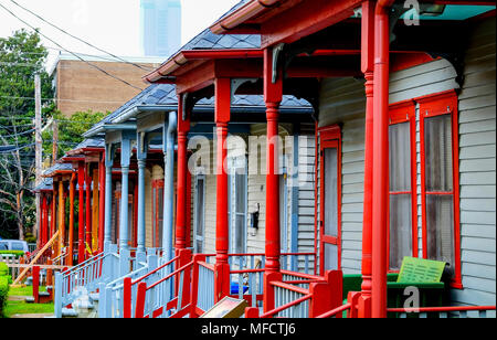 Row houses on Sweet Auburn Avenue in MLK birthplace district of Atlanta ...