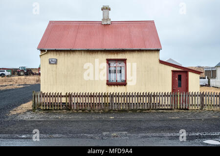 Typical Icelandic house of corrugated iron Olafsfjordur Iceland Stock ...