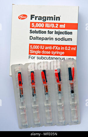 Fragmin, or daleparin sodium. Commonly used in self injectable form ...