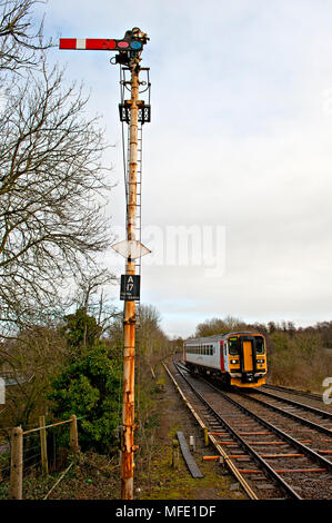 Mechanical semaphore starting signal at Acle Railway Station, Norfolk ...