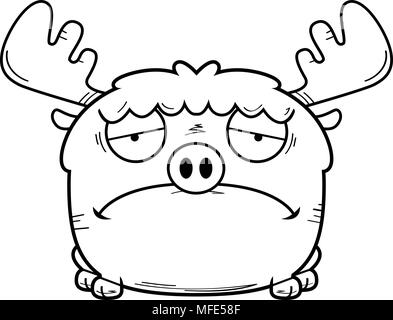 A cartoon illustration of a moose with a sad expression Stock Vector ...