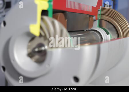 Cross section of Industrial electric motor. Electric motor parts and ...