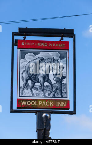 The Woolpack traditional Pub sign, UK Stock Photo - Alamy