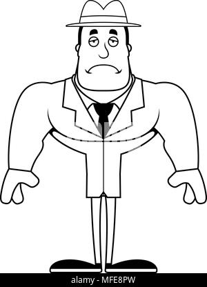 A cartoon illustration of a detective looking sad Stock Vector Image ...