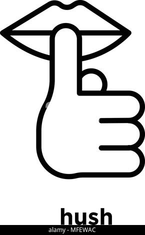 hush vector icon isolated on transparent background, hush logo concept ...