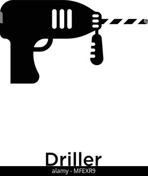 Driller vector icon isolated on transparent background, Driller logo ...