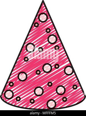 doodle funny party hat with points decoration background Stock Vector ...
