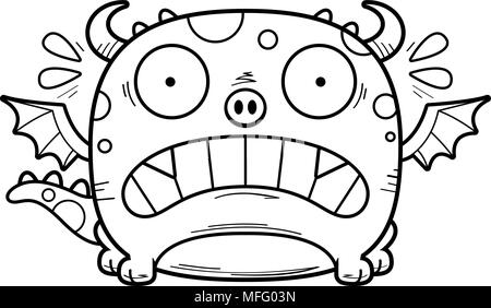 A cartoon illustration of a dragon looking scared Stock Vector Image ...
