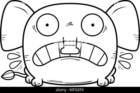 A cartoon illustration of an elephant looking scared Stock Vector Image ...