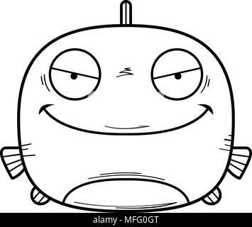 A cartoon illustration of an evil looking fish creature Stock Vector ...