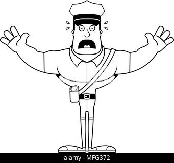 A cartoon illustration of a mailman looking scared Stock Vector Image ...