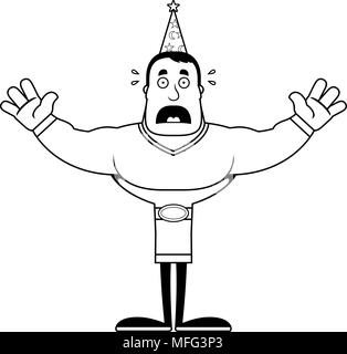 A cartoon illustration of a wizard looking scared Stock Vector Image ...