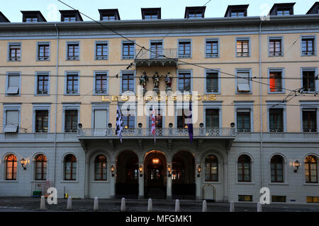 The Les Trois Rois (three kings) hotel, city of Basel, Canton Basel ...