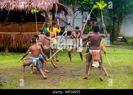 Young people practicing traditional dance, Manus Island, Admiralty ...