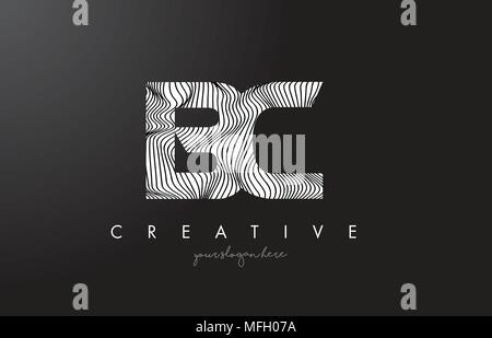 BC Letter Logo With Black Lines Design. Line Letter Symbol Vector ...
