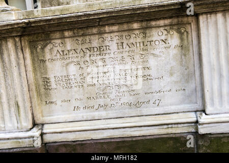 Alexander Hamilton's Grave Site, NYC Stock Photo - Alamy