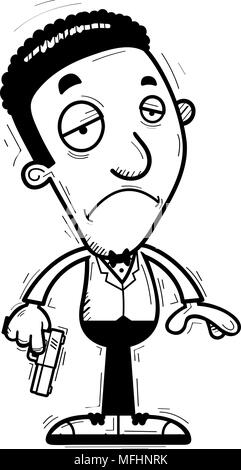 A cartoon illustration of a black spy looking sad Stock Vector Image ...