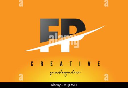 FP Letter Design with Creative Cut and Colorful Rainbow Texture. FP ...