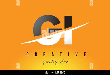 GI Letter Design with Creative Cut and Colorful Rainbow Texture. IG ...