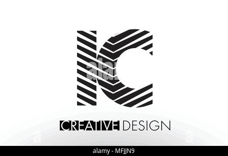 IC Letter Logo With Black Lines Design. Line Letter Symbol Vector ...